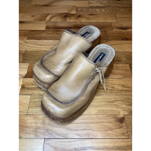 Candie’s | Shoes | Vtg Candies Y2k 9s Wood Chunky Platform Clog Mules ...